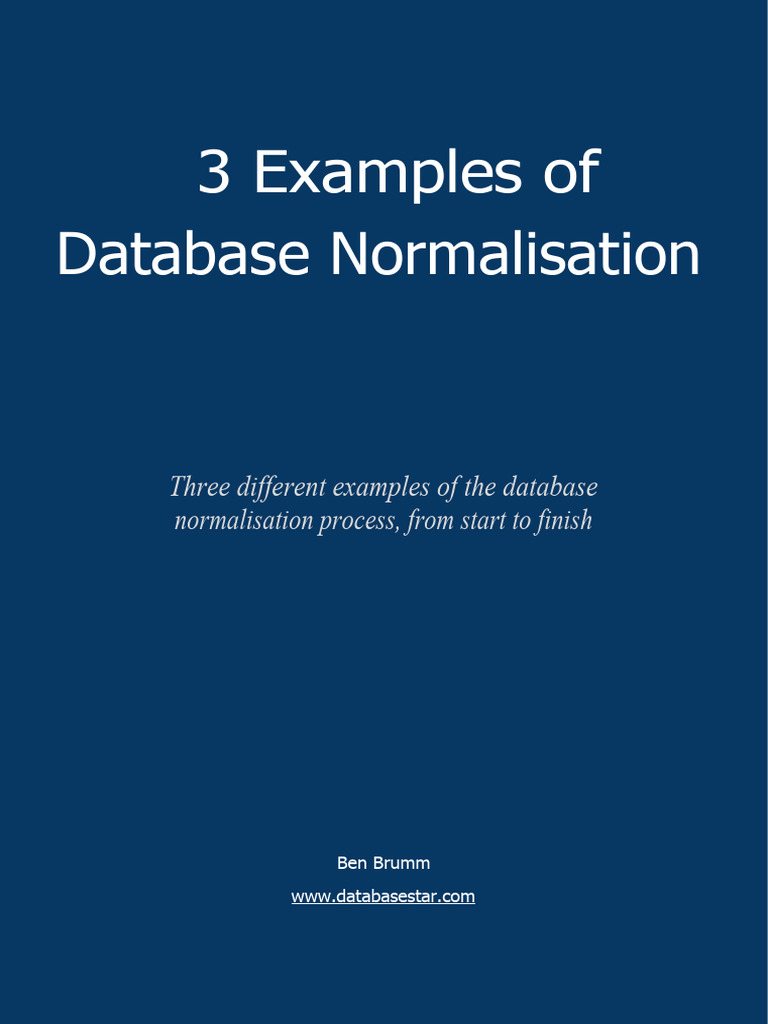 database_normalisation_examples | Download Free PDF | Databases | Database Transaction