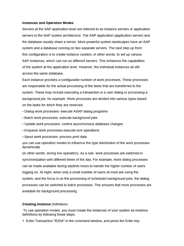 Operation Modes | PDF | Databases | Server (Computing)