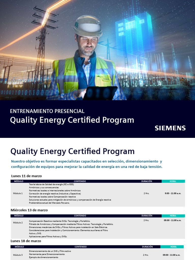 SIEMENS - Quality Energy Certi Ed Program - 2024 | PDF | Ingenieria Eléctrica | Science