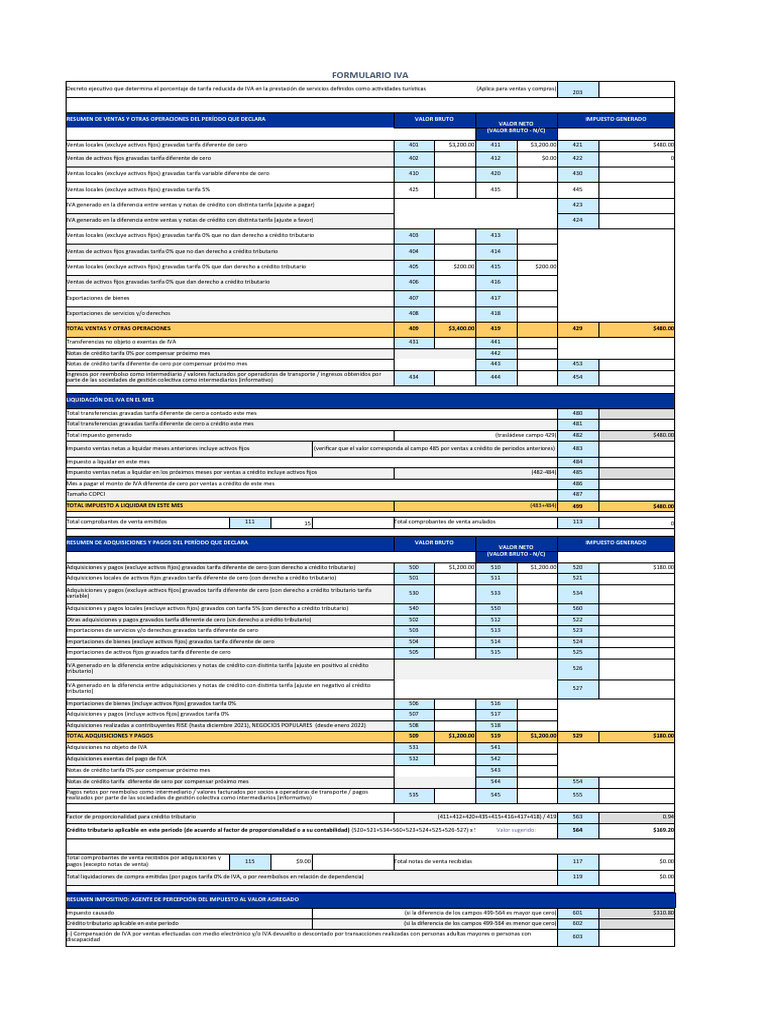Formulario 104 Multas e Intereses | PDF | Impuesto al valor agregado ...