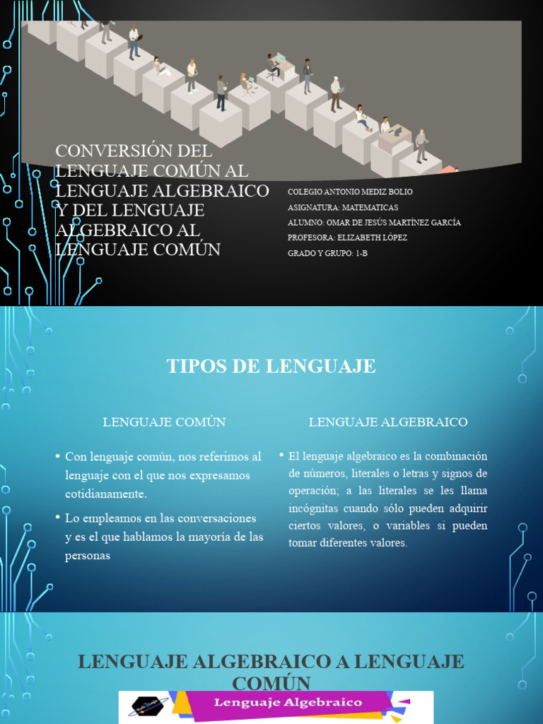 Conversión Del Lenguaje Común Al Lenguaje Algebraico y | PDF