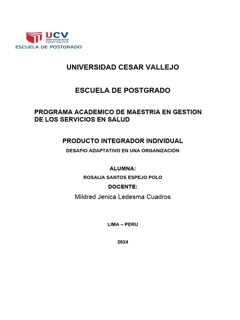 Informe de Identificación y Análisis de Un Desafío Adaptativo en Una ... Informe de Identificación y Análisis de Un Desafío Adaptativo en Una ...