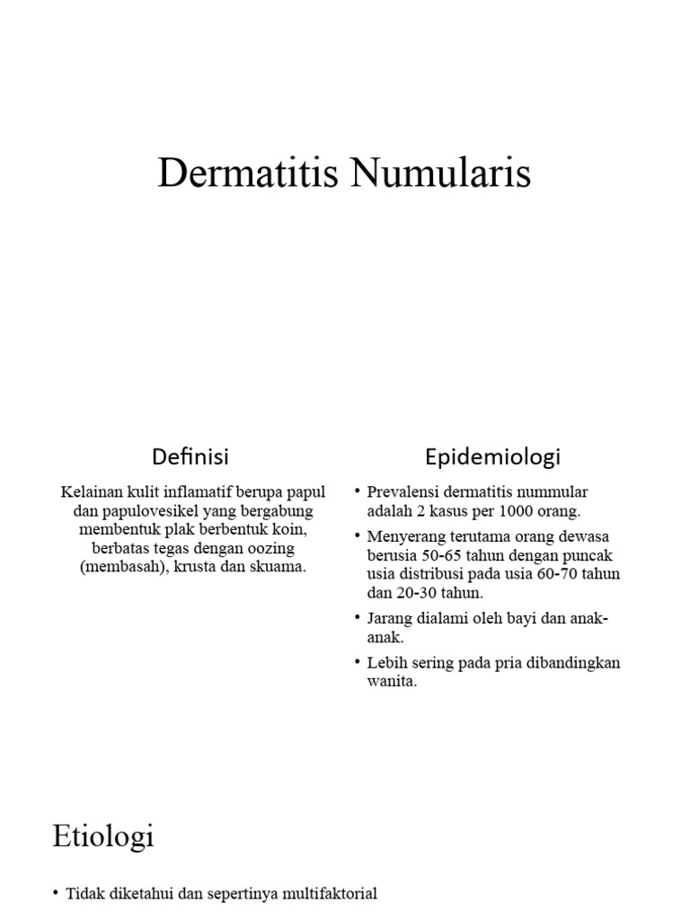 Dermatitis Numularis, Popok | PDF