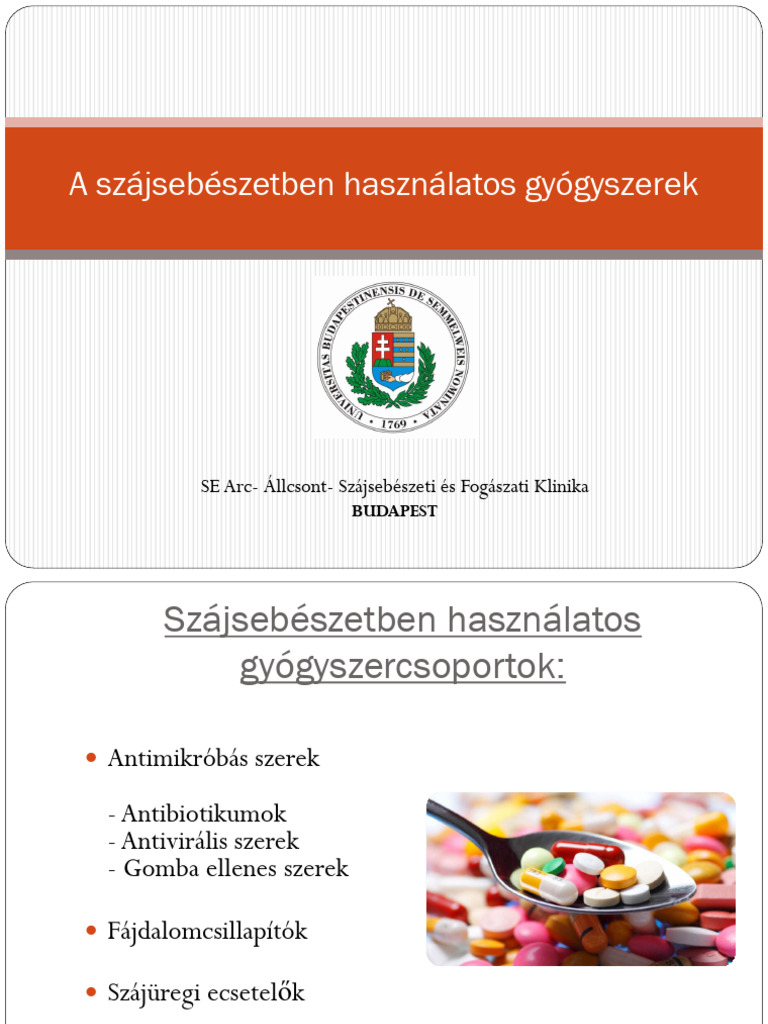 A Szájsebészetben Használatos Gyógyszerek | PDF