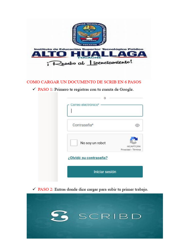 Como Cargar Un Documento de Scrib en 6 Pasos | PDF