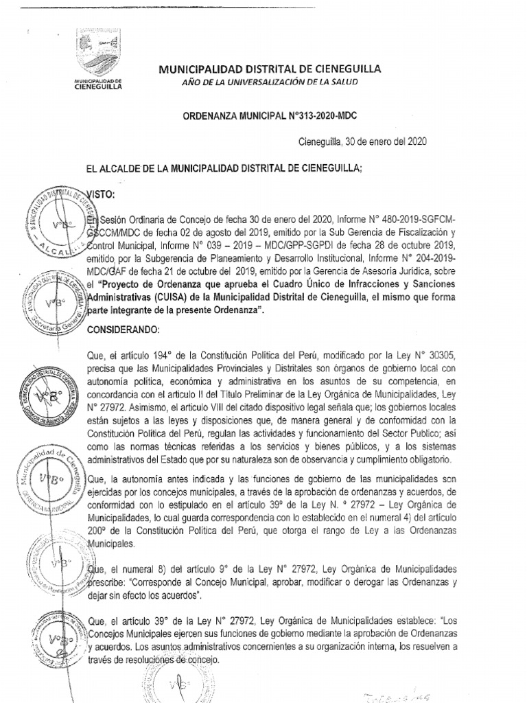 2 Ordenanza 313 2020 Cuisa | PDF