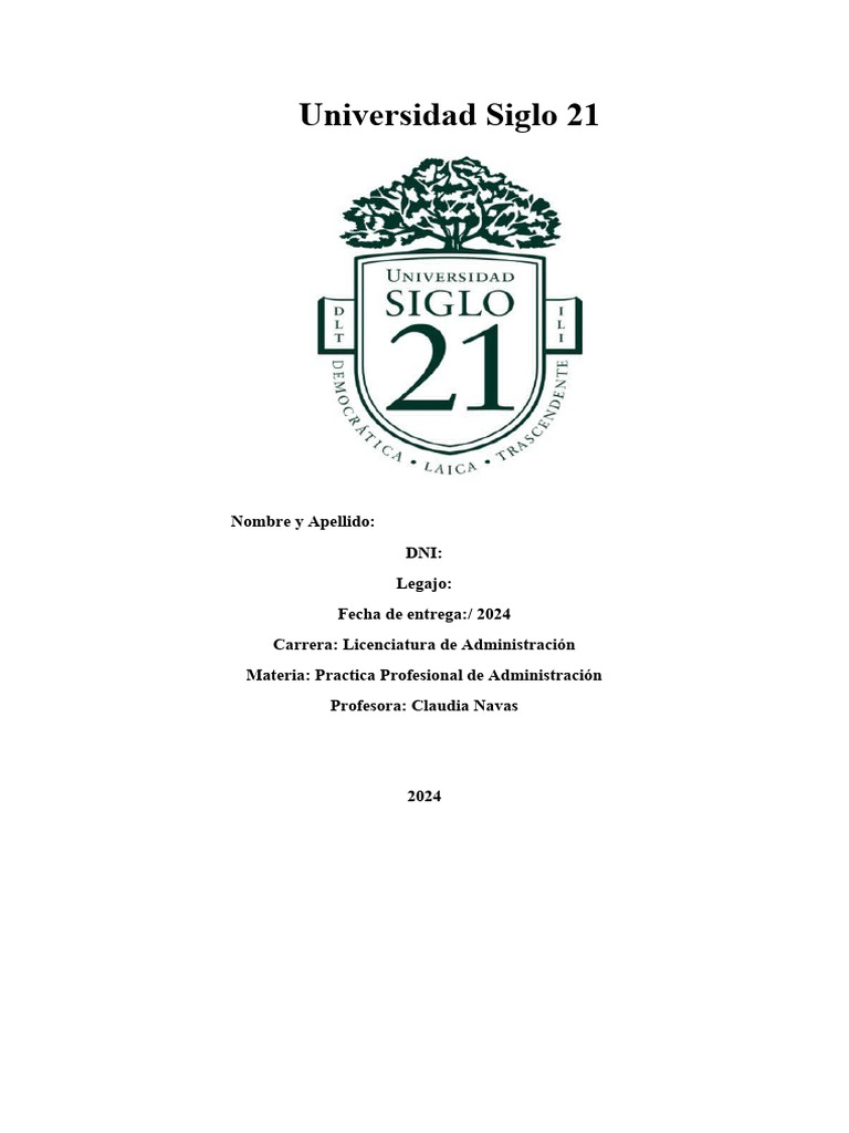 TODO - pRACTICA PROFESIONAL SIGLO 21 CARTA | PDF | Crecimiento personal y profesional