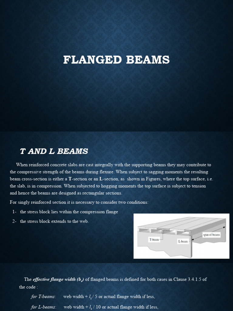 Lecture 6 - Flanged Beams | PDF | Beam (Structure) | Structural Engineering