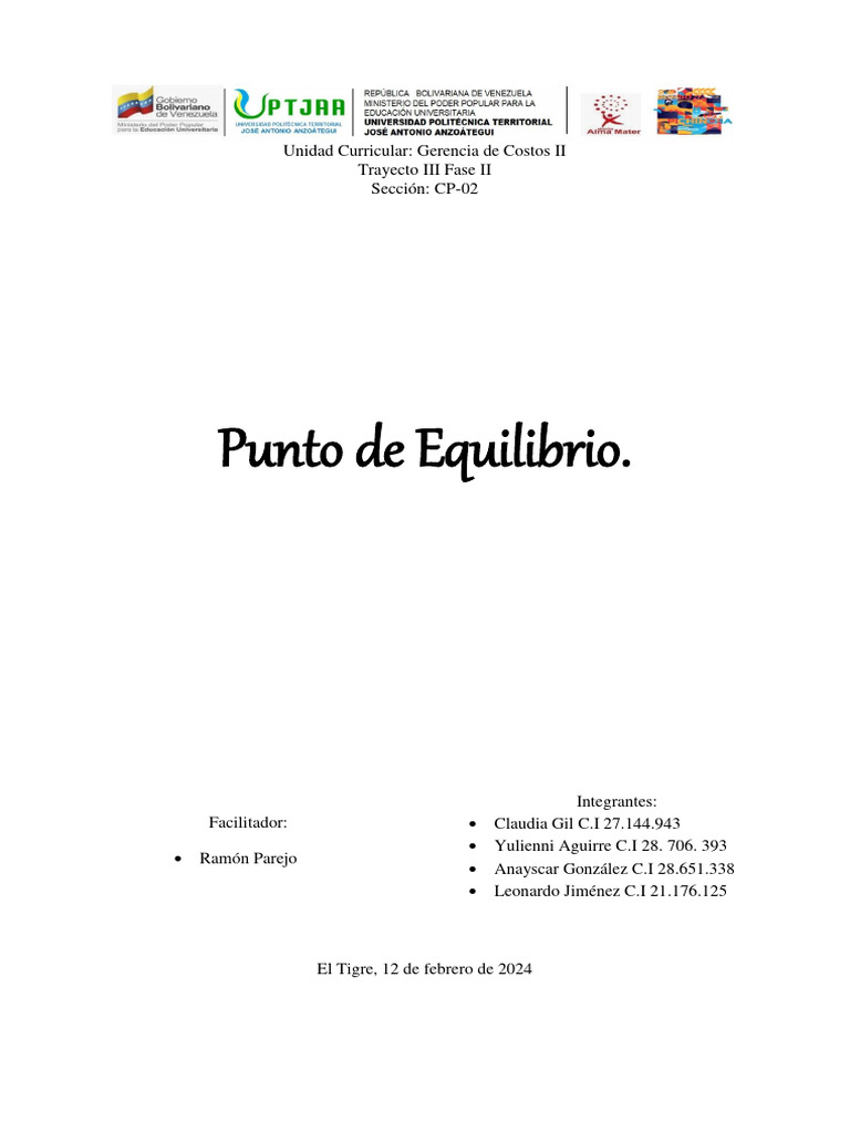 Punto de Equilibrio Unidad II | Descargar gratis PDF | Business | Precios