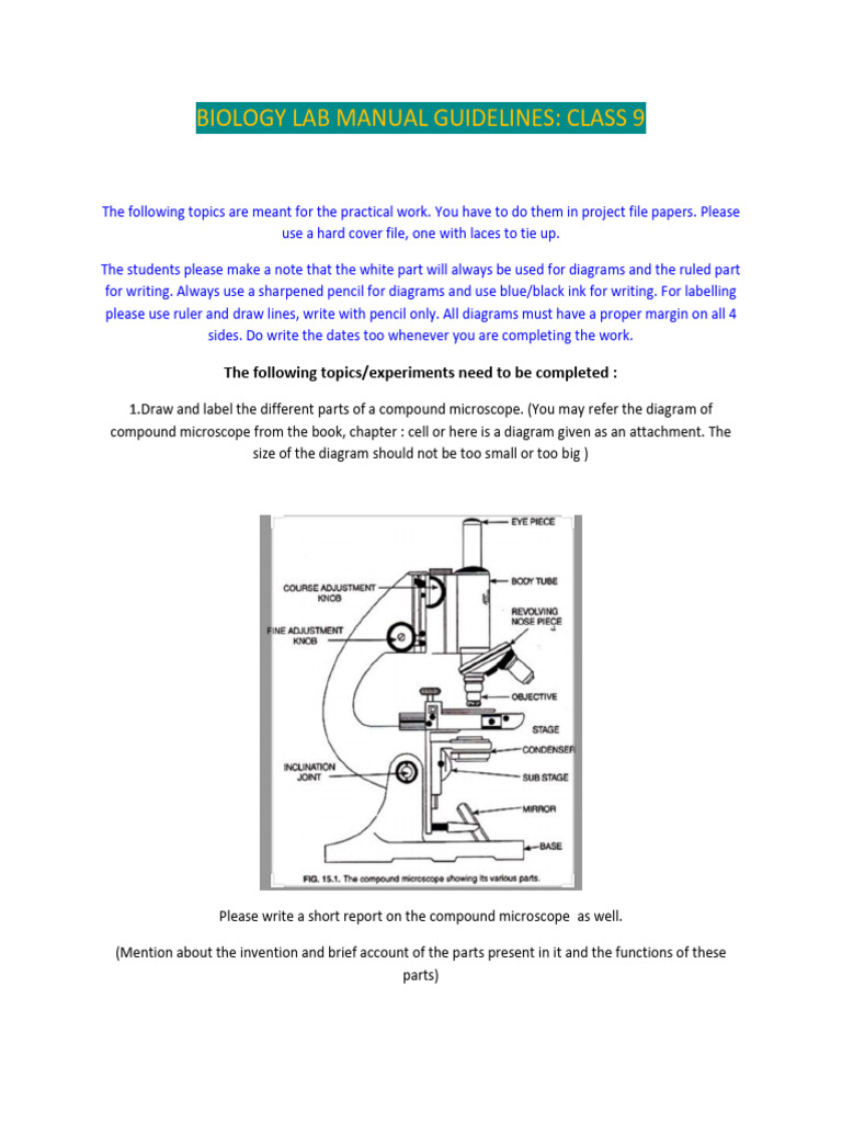 Biology Lab Manual 9 | PDF