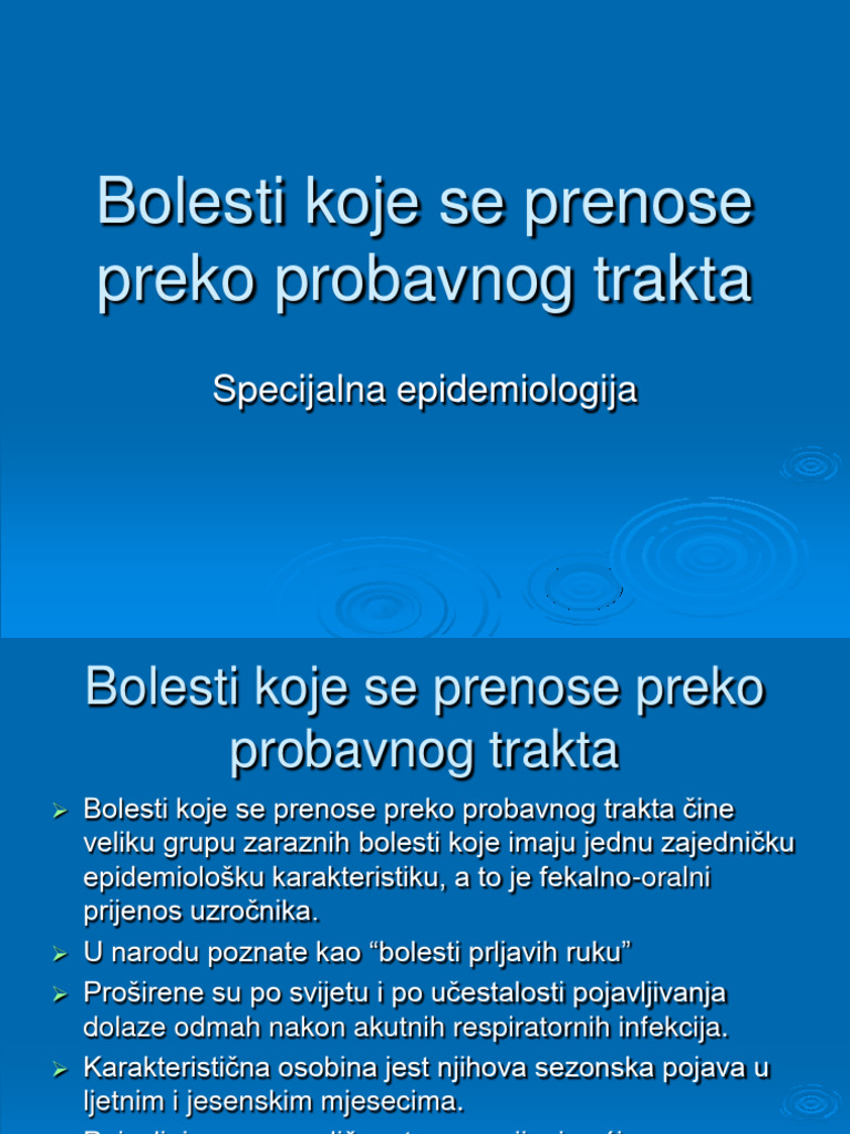 Epidemiologija Crijevne Zarazne Bolesti - 1 | PDF