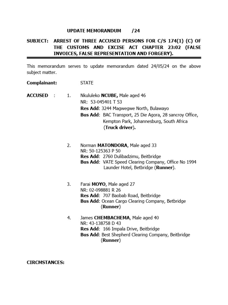 Update Memo African Chrome Fields | PDF | Bail | Law Enforcement