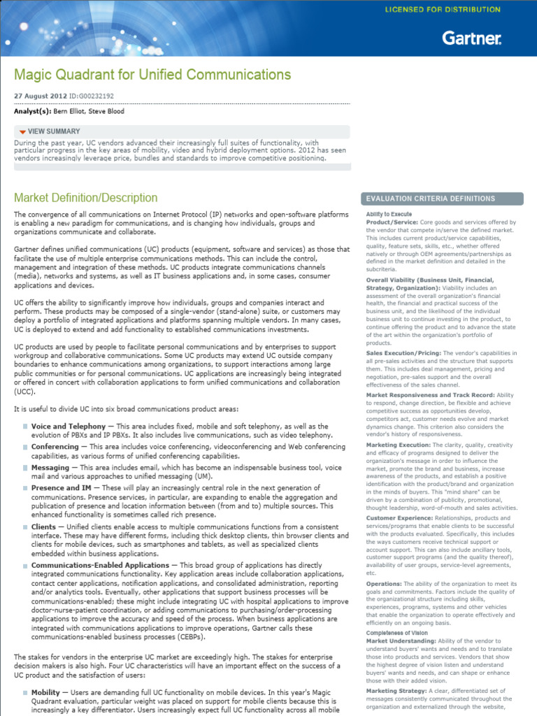Unified Communications Market Insights | PDF | Cloud Computing | Desktop Virtualization