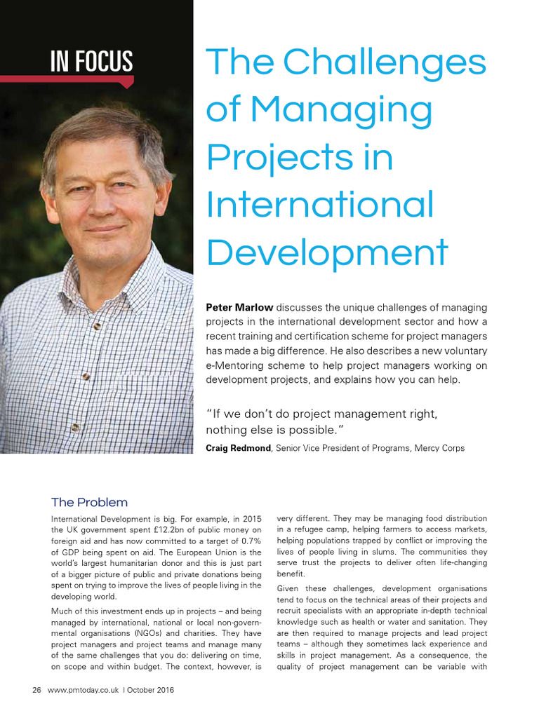 The Challenges of Managing Projects in International Development - Marlow, Peter 2023 | PDF ...