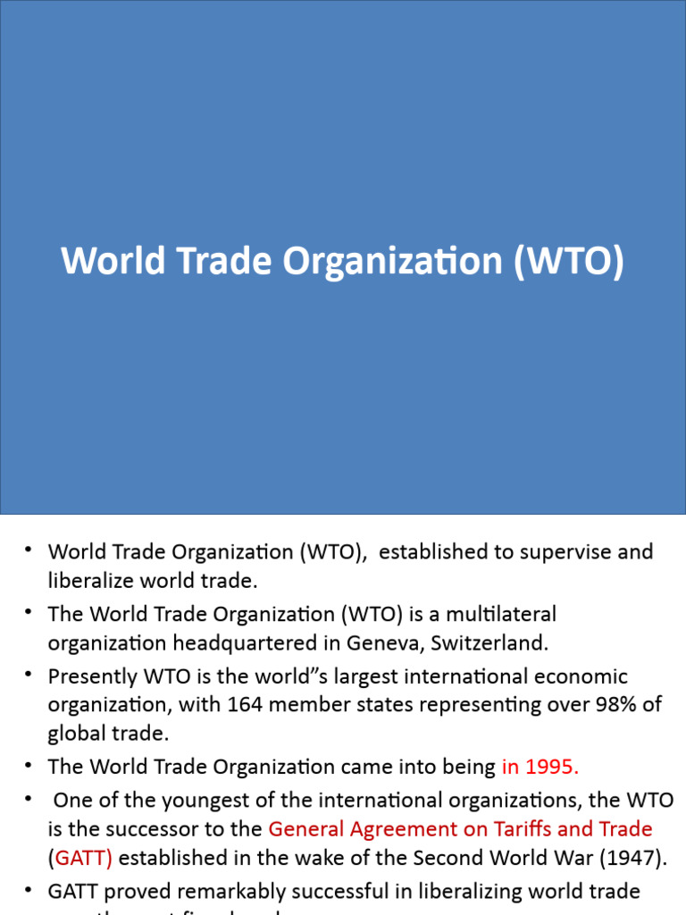 World Trade Organization (WTO) | PDF