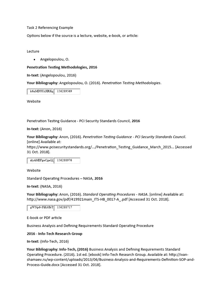 Task 2 Referencing Example | PDF | Penetration Test | Information Science