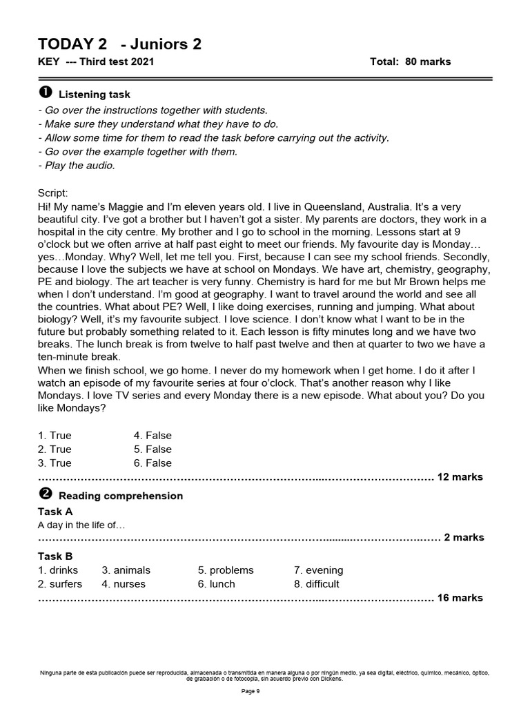 J2 - Today 2 - Test 3 - 2021 (KEY) | PDF | Linguistics | Human ...