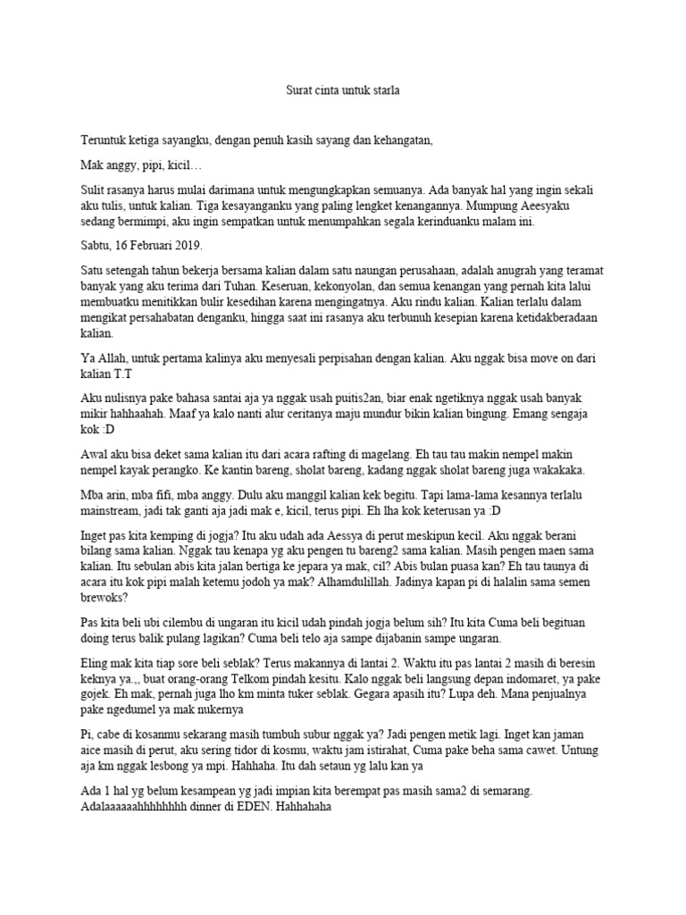 Surat Cinta Untuk Starla | PDF