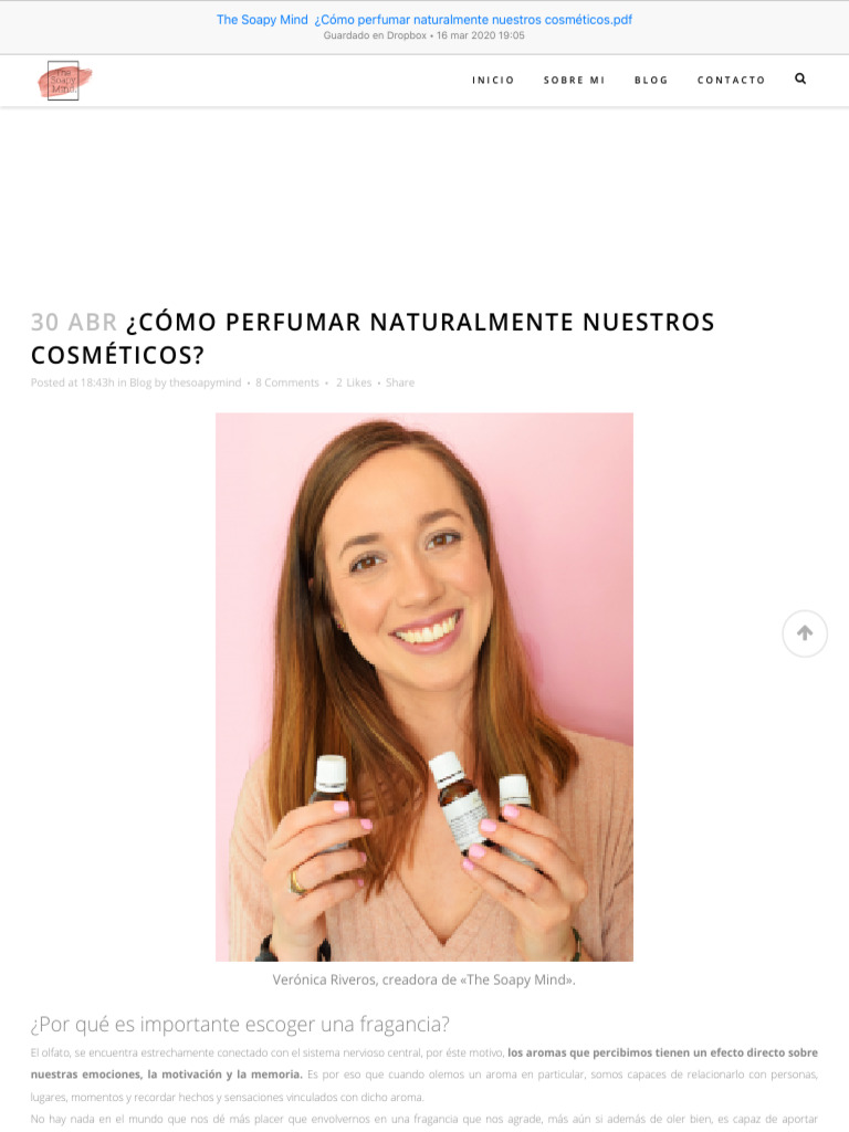 ¿Cómo perfumar nuestros cosméticos | PDF | Perfume | Productos cosméticos