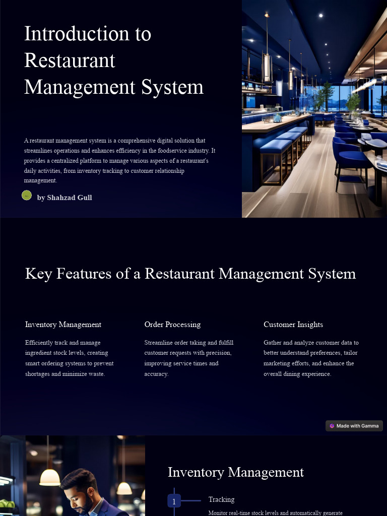 Introduction To Restaurant Management System | PDF | Inventory | Analytics