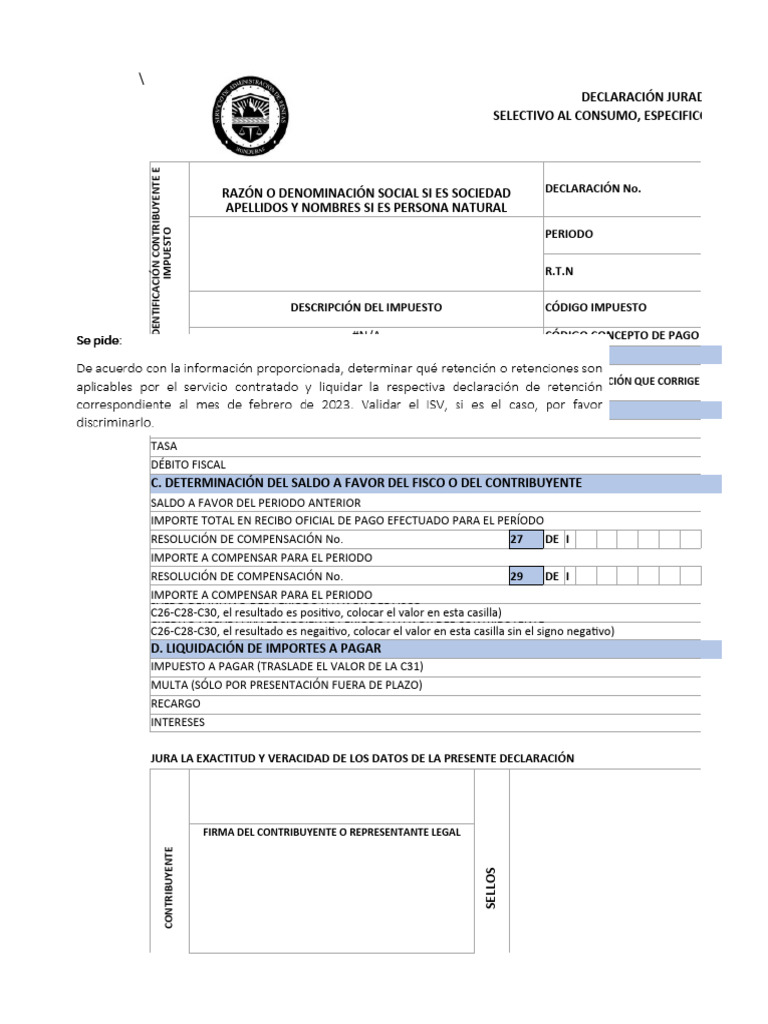 Formato Excel Declaración de Retención | PDF | Impuestos | Lotería