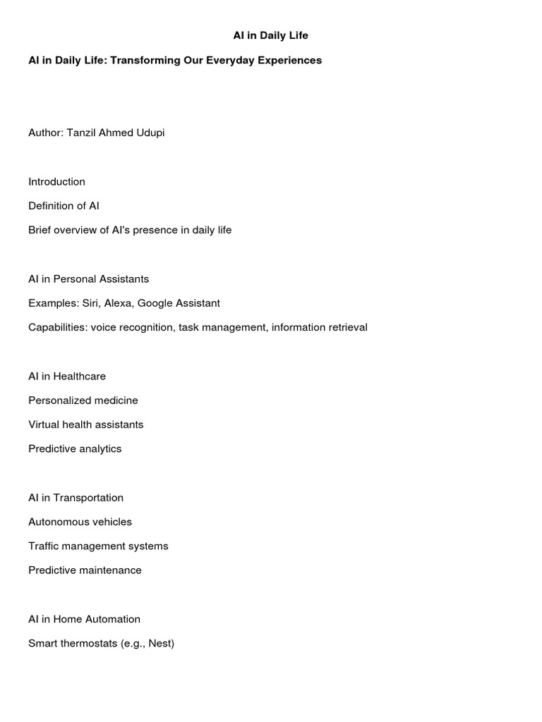 AI in Daily Life | PDF
