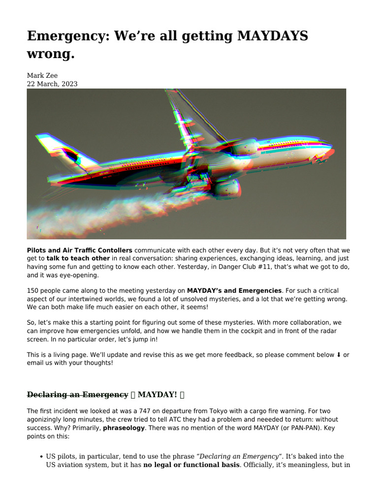 Emergency Mayday Wrong | PDF | Air Traffic Control | Transport
