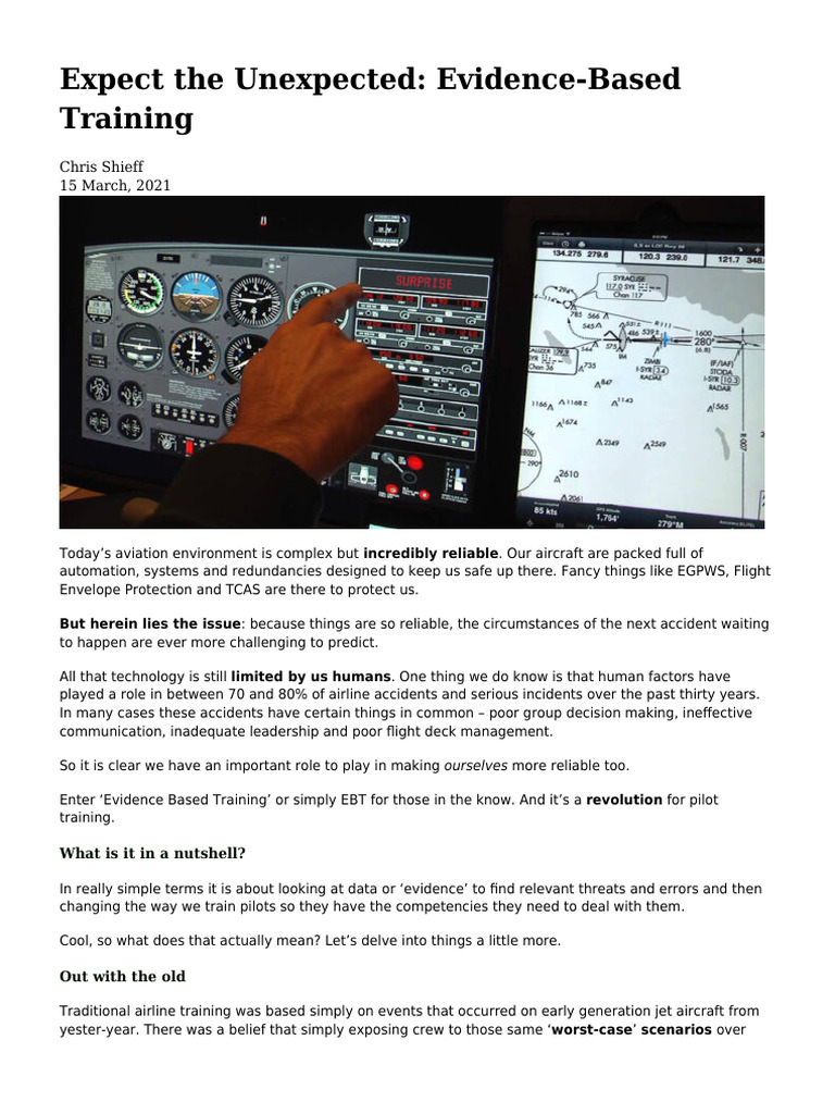 Evidence-Based Training for Pilots | PDF | Aviation