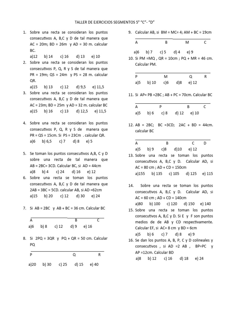 Taller de Ejercicios Segmentos 5c2b0c D | PDF | Ajedrez