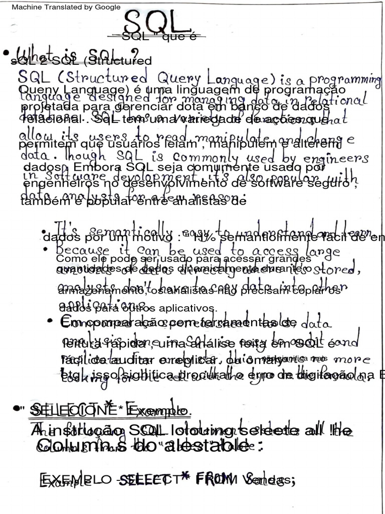 SQL Handwritten Notes | PDF | SQL | Dados de computador