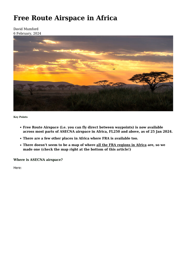 Free Route Airspace in Africa | PDF | Air Traffic Control | Aviation