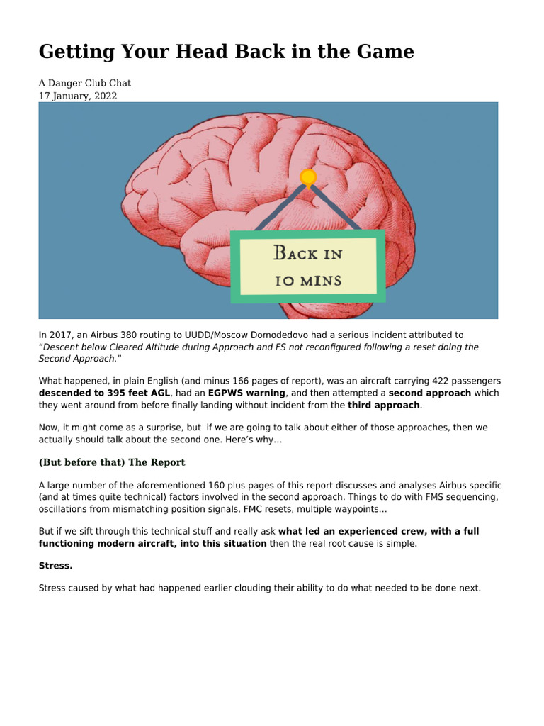 Getting Your Head Back in The Game | PDF | Psychological Resilience ...