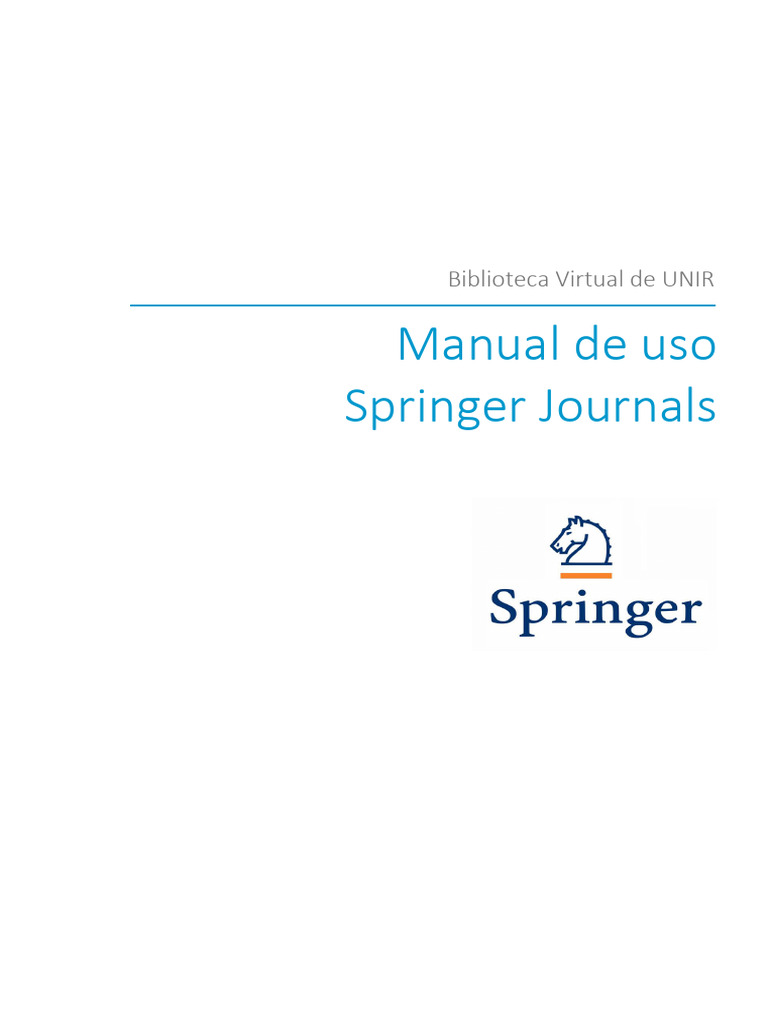Manual Springer | PDF | Libreria digital | Bibliotecas
