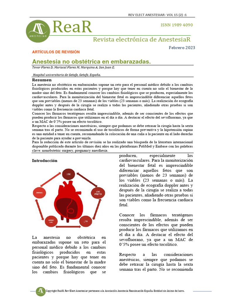 Anestesia No Obstã© Trica en Embarazadas | PDF | Parto | El embarazo