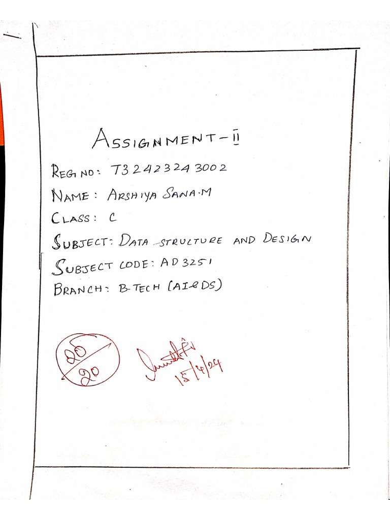 Data Structure Assignment 2 | PDF