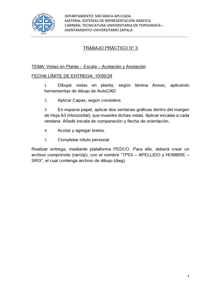 TP 03 - ENUNCIADO - LÁMINA ANEXO | PDF
