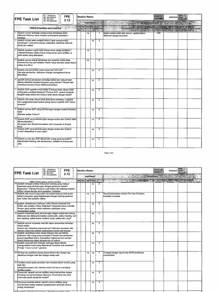 IAFPE 2.12 - Task List | PDF
