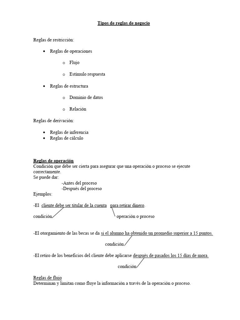 Tipos de Reglas de Negocio | PDF | Subasta