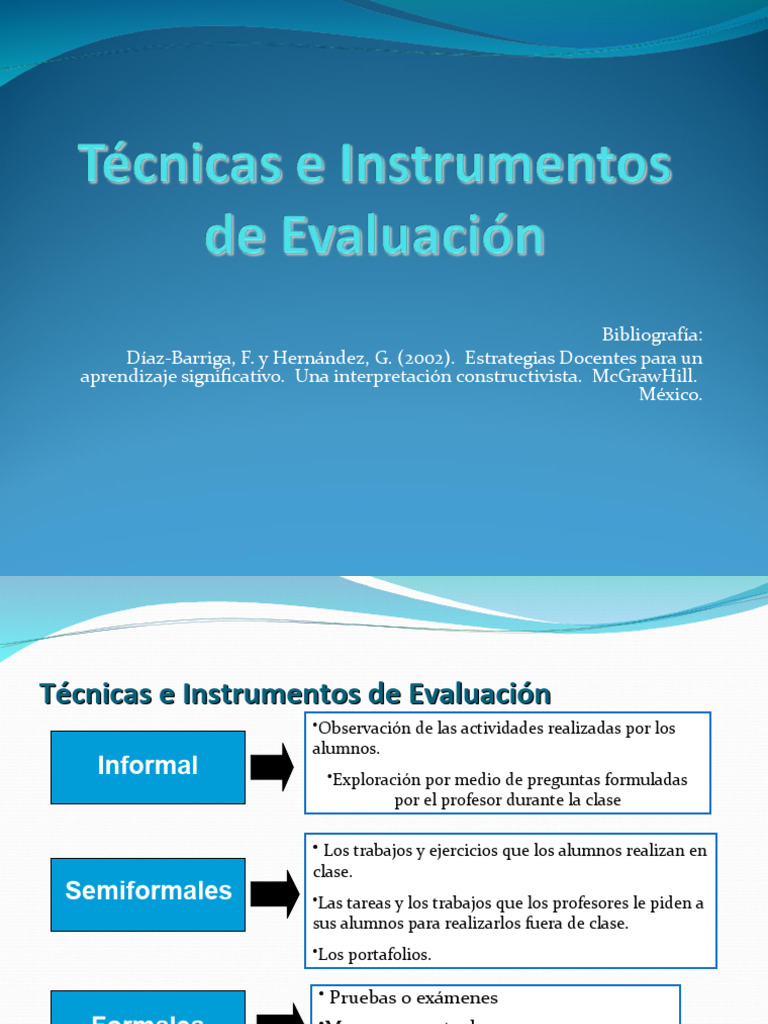 Tecnicas e Instrumentos de Evaluacion | PDF | Evaluación | Ciencia cognitiva