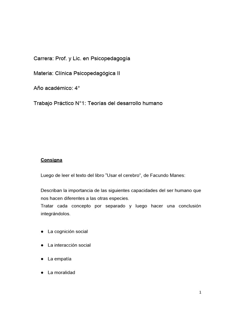 8 TP1 Teorías Del Desarrollo Humano | PDF | Las emociones | Empatía