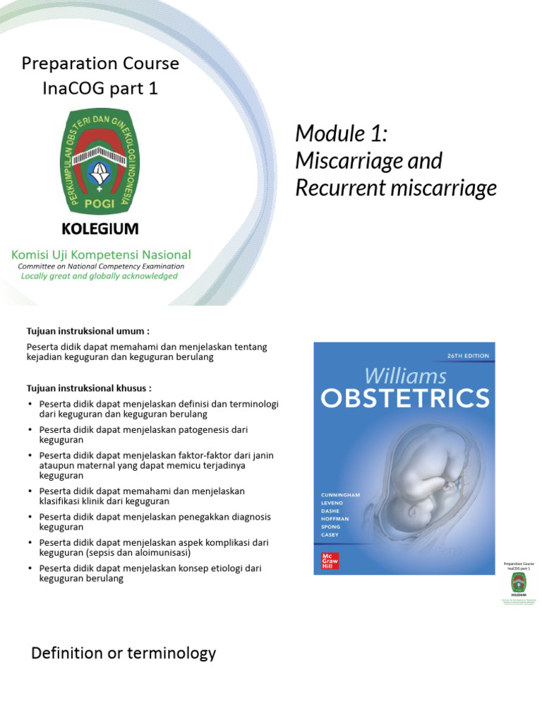 01 ABORTUS INACOG Part 2 Prep Course Material - DR - Dr. Kanadi Sumapraja, Sp.O.G, Subsp - FER ...