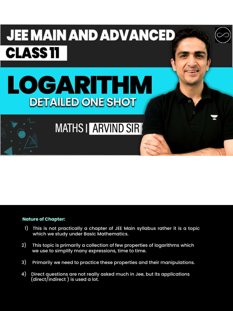Logarithm One Shot | PDF | Logarithm | Equations