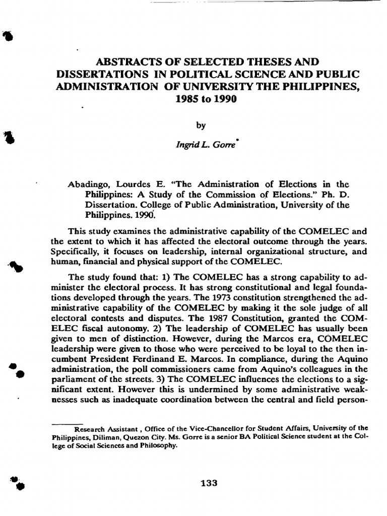 11 - Abstracts of Selected Theses and Dissertations in Political ...
