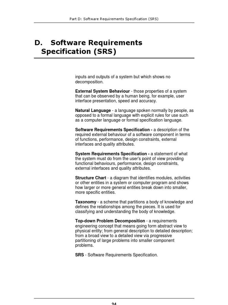 Introduction To SRS and Example | PDF | Specification (Technical ...