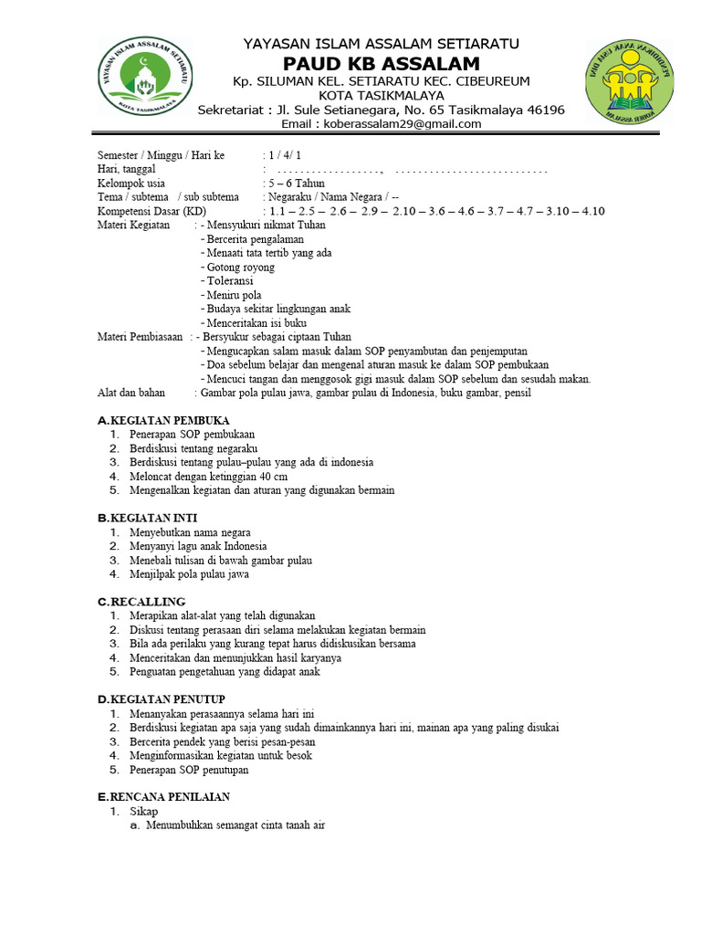 RPPH-TK-B SMT1 Minggu - 05 - Negaraku | PDF | Kesehatan Holistik