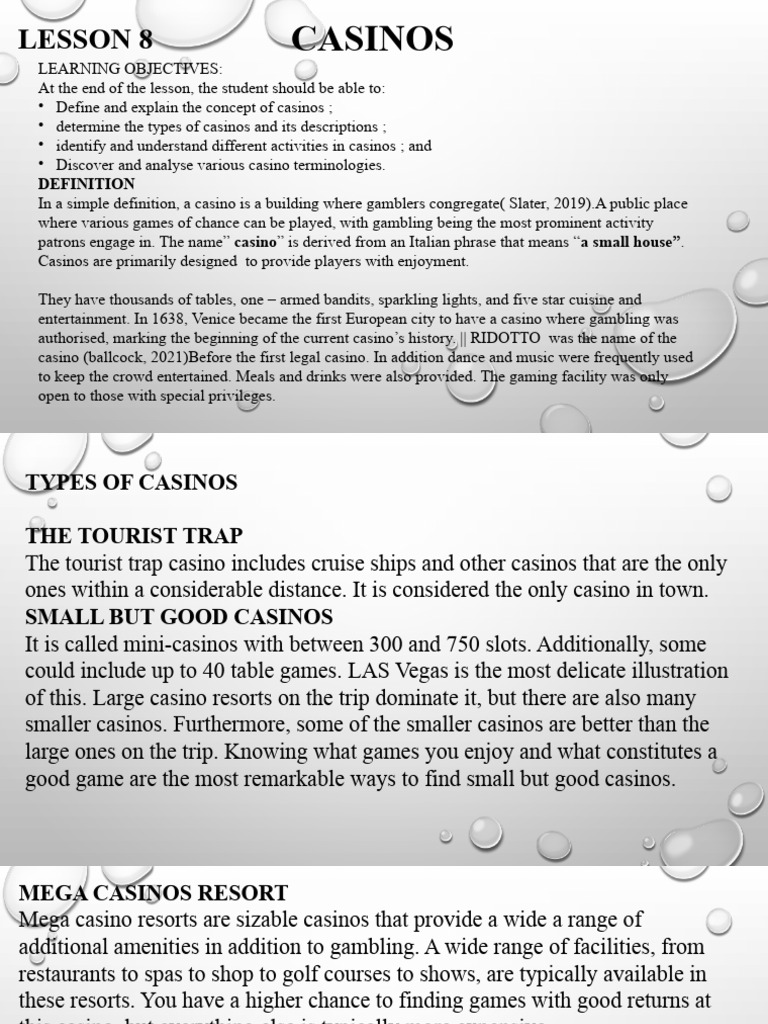 Lesson 8 CASINOS | PDF | Slot Machine | Casino