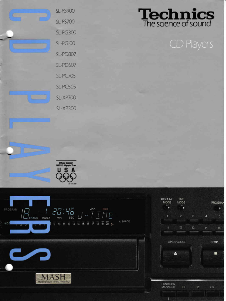 Technics SL-PS900 CD Player Features | PDF | Digital To Analog ...