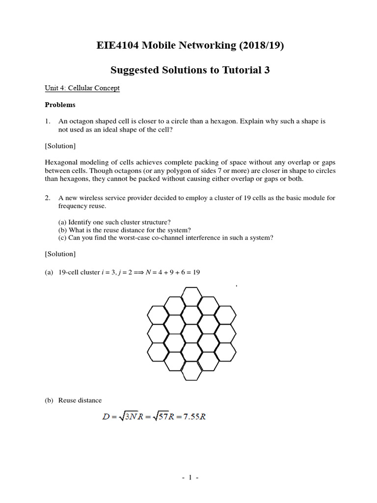 MN2018 Tutorial 3 Solutions | PDF | Cellular Network | Electrical Engineering