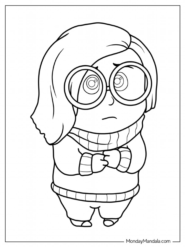 Simple Outline of Sadness To Color | PDF