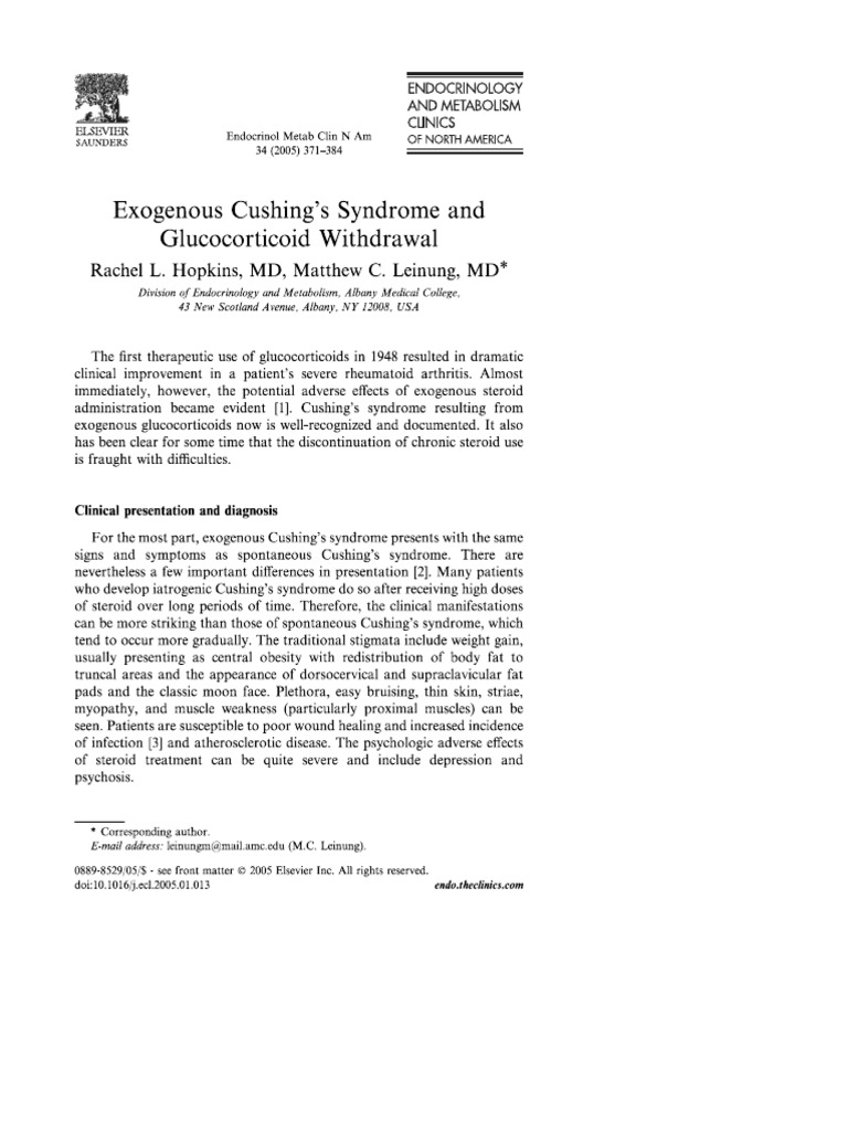Exogenous Cushing Syndrome | PDF